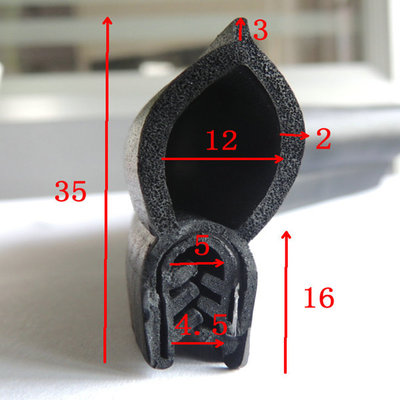Metal Epdm Sealing Strip , Custom Extrusion Composite Rubber Seal