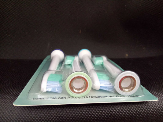 1set/4pcs P-HX-6014 electric toothbrush head metal bottom 4 colors rubber ring toothbrush head