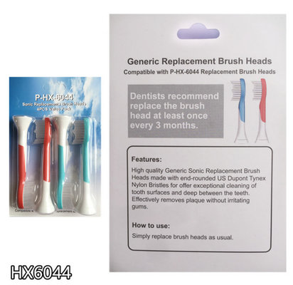 1set/4pcs P-HX-6044 colorful electric toothbrush head for children match HX6042 toothbrush head
