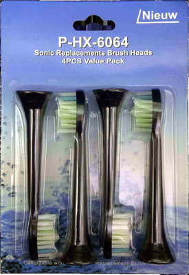 1set/4pcs P-HX-6064 electric toothbrush head metal bottom match Plilips sonic electric toothbrush