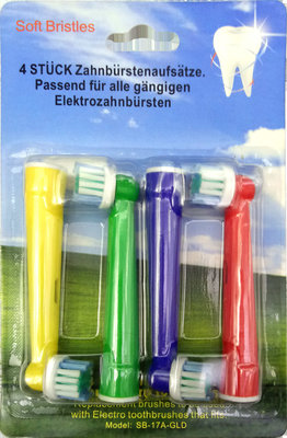 1set/4pcs SB-17A-GLD colorful electric toothbrush head replaceable rotating toothbrush head