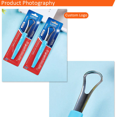 Custom Manufacturing Oral Stainless Steel Tongue Scraper Cleaner for Adults Tongue Brush for Oral Care and Mouth Hygiene