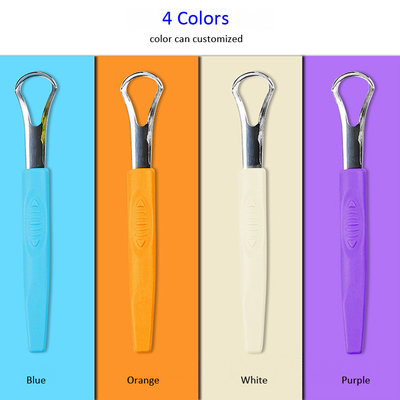 Tongue Scraper Tongue Cleaner 304 Stainless Steel Tongue Scrubber Plastic Soft Silicone Tongue Brush for Baby Kids