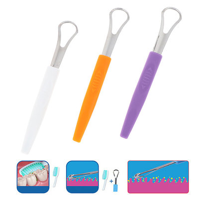 Custom Manufacturing Oral Stainless Steel Tongue Scraper Cleaner for Adults Tongue Brush for Oral Care and Mouth Hygiene