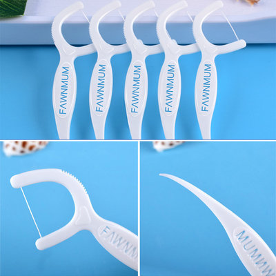 Round Thread White Dental Flosser 100 pieces Single Pack Special Teeth ToothPick Mouth Cleaning Formula