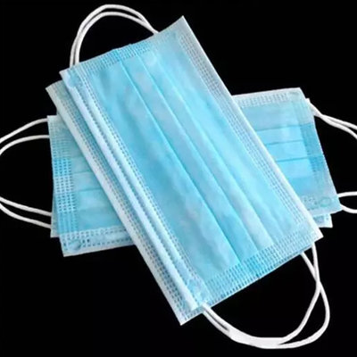 Disposable 3-Layer Surgical Dust Masks Universal Size Hypoallergenic Latex-Free Blue Color