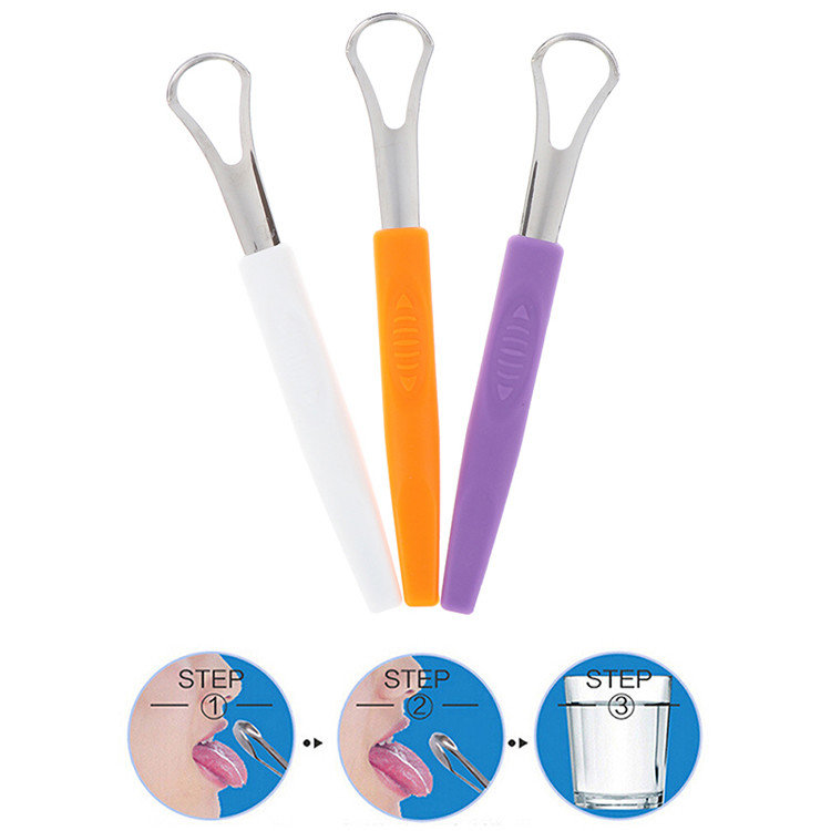 Promotional Custom Factory Made Stainless Steel Tongue Scraper Cleaner For Adults Eliminate Bad Breath