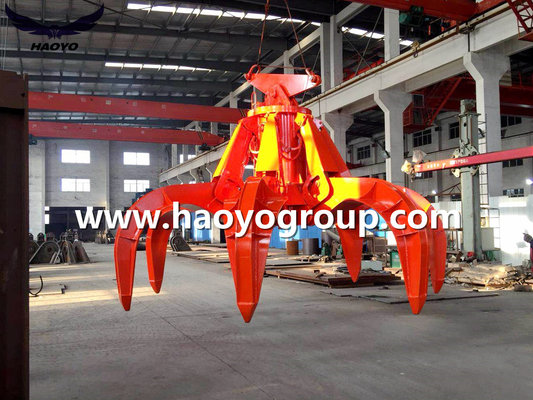 6.3m3 Steel scrap Handling Electro hydraulic orange peel scrap grab bucket
