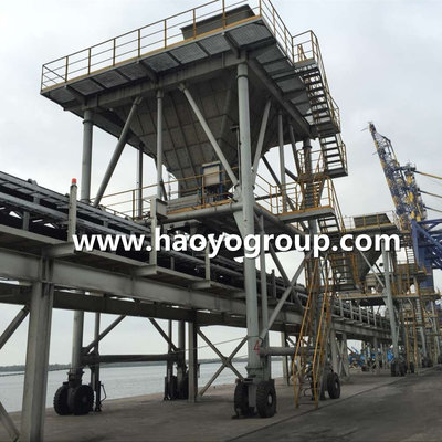 HAOYO 40cbm mobile port Hopper for discharging bulk materials