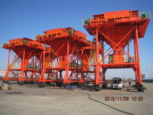 30cbm red dust free mobile port hopper for coal discharging