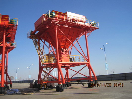 30cbm red dust free mobile port hopper for coal discharging
