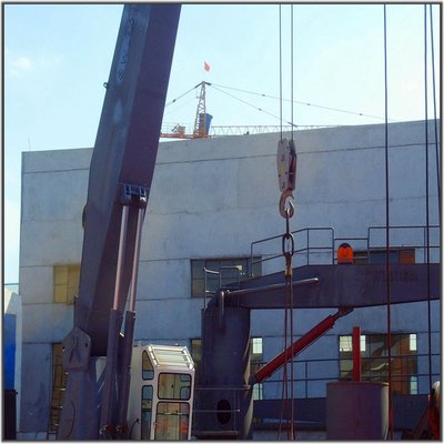 Straight Boom Harbor Crane Pedestals and Platform Marine Ship Deck Crane