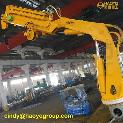 HAOYO 0.85t@ 31m Knuckle Boom Ship Deck Hydraulic Telescopic Boom Crane Price