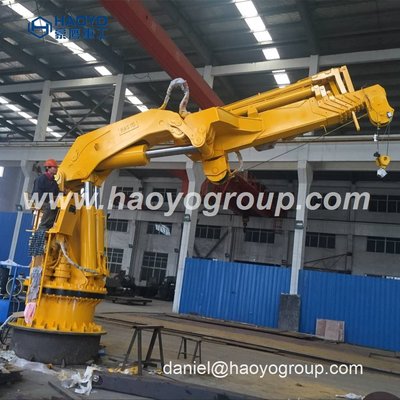 HAOYO Good Quality Bulk Cargo Ship Marine Crane Hydraulic Marine Deck Crane