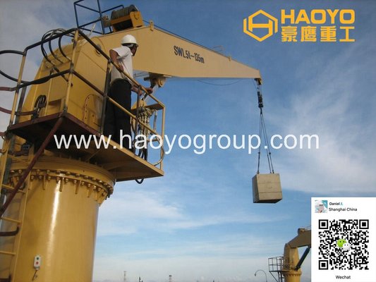 Offshore Pedestal Stiff Boom Marine Cranes with ABS CCS Certificates Ship Crane