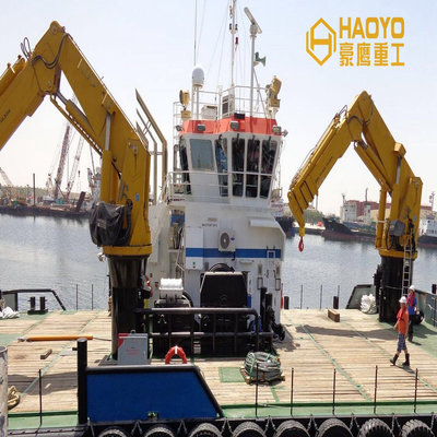 Knuckle Boom Small Boat Hose Handling Crane Installation Marine Ship Deck Crane