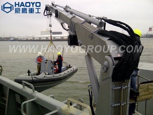 Customized lift weight 1 ton 3 ton 4.5ton telescopic boom marine deck crane for sale
