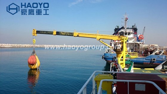 Customized lift weight 1 ton 3 ton 4.5ton telescopic boom marine deck crane for sale