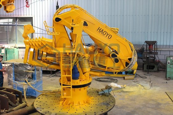 HAOYO 1.2TON 15M Hydraulic Foldable Boom Offshore Marine Crane