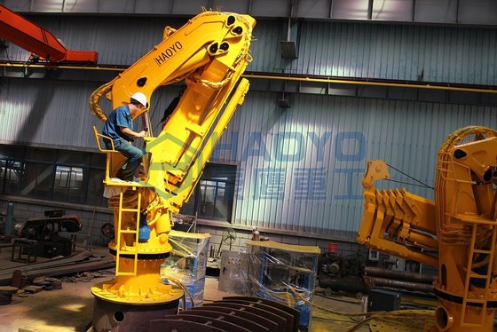 HAOYO 1.2TON 15M Hydraulic Foldable Boom Marine Crane For Sale