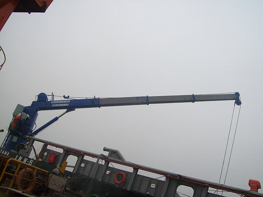 50KN-80KN Electric Hydraulic Pedestal Folding Telescopic Boom Marine Crane For Sale