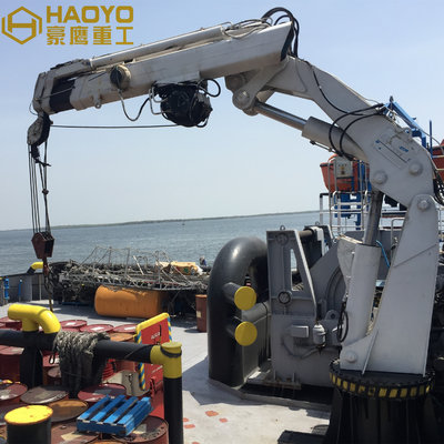 Small 1 ton Foldable Boom Provision Boat Deck Crane on Ship Marine Ship Deck Crane