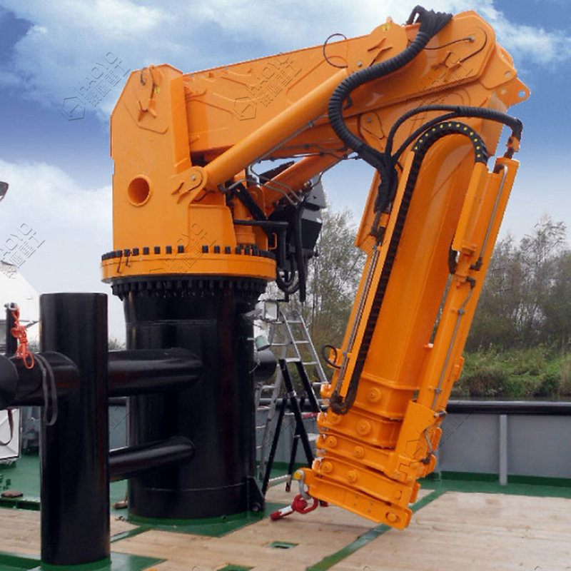 China 1 Ton Knuckle Boom Small Boat Lifting Crane Marine Ship Deck Crane
