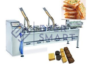 Single lane sandwiching machine with packaging machine