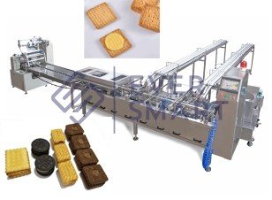 Double lane sandwiching machine with packaging machine