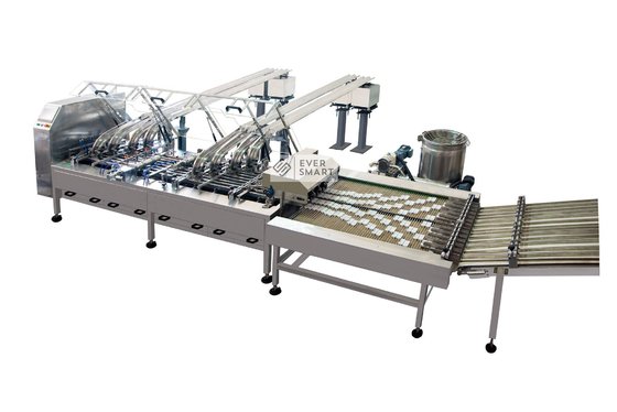 Four lane double color biscuit sandwiching machine
