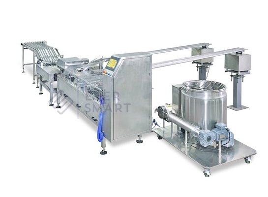 Double lane biscuit sandwiching machine with row multiplier