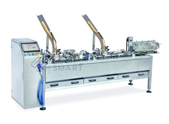 Single lane sandwiching machine with packaging machine