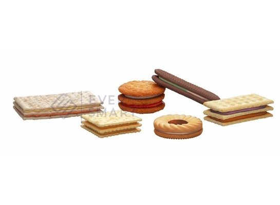 Double lane 3+2 sandwiching machine with packaging machine