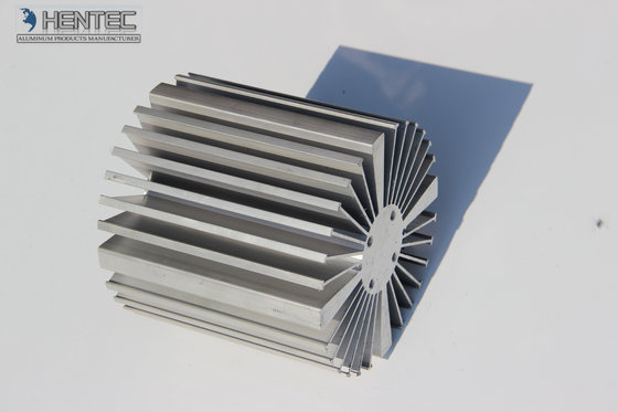 6060 - T5  aluminium heat sink profiles with finished machining , anodized