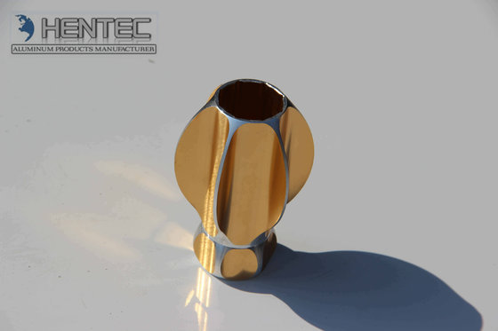 Gold anodizing Aluminum Profile For Curtain , aluminum extruded shapes wear resistance