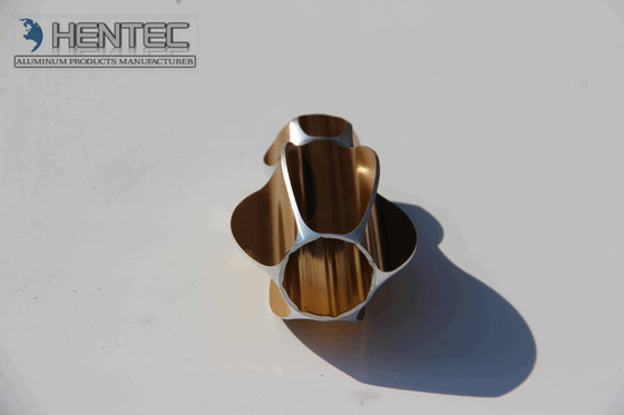 Gold anodizing Aluminum Profile For Curtain , aluminum extruded shapes wear resistance