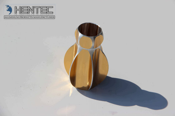 Gold anodizing Aluminum Profile For Curtain , aluminum extruded shapes wear resistance