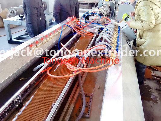 WPC profile extrusion line PE+wood plastic composite WPC decking production line