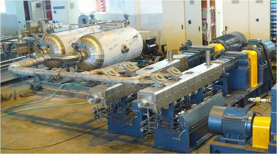 resistance to acids and bases twin screw extruder for plastic masterbatch granules making machine supplier