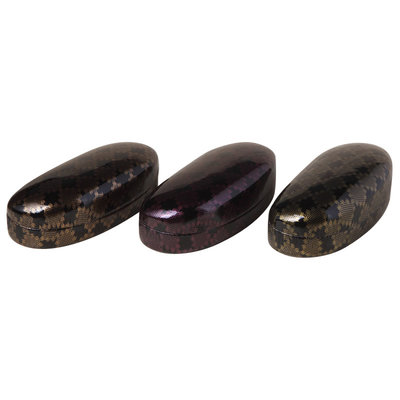 China Luxury Metal Color Custom Sunglass Case With Smooth Snake Texture supplier