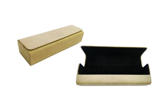 China Handmade Rectangular Recycle Kraft Paper Hard Eyeglass Case Eyewear Case Box supplier