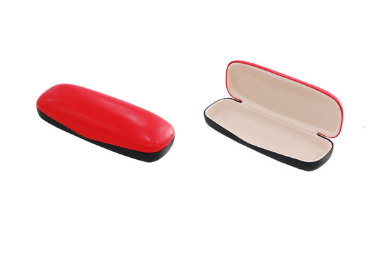 China Red / Black Hard Glasses Case For Men Womens PU Leather Fashinable Design supplier
