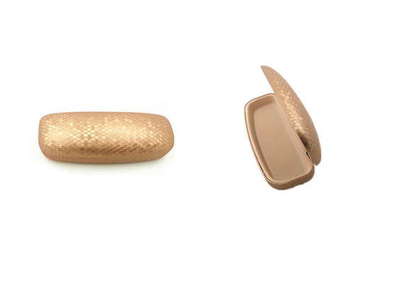 China Golden Soccer Line Optical Glasses Case Bright Leather Reading Glasses Case supplier