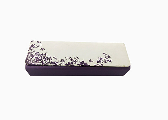 China White Eyeglasses Iron Optical Glasses Case With Elegant Flowers Printing supplier