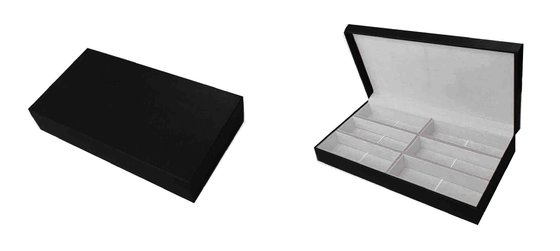 China Wooden PU Sunglasses Eyeglass Display Trays With 6 Pairs Customized Size supplier
