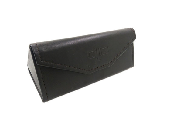 China Triangle Folding Glasses PU Leather Case Sunglasses Protector Holder Box Cover Black supplier