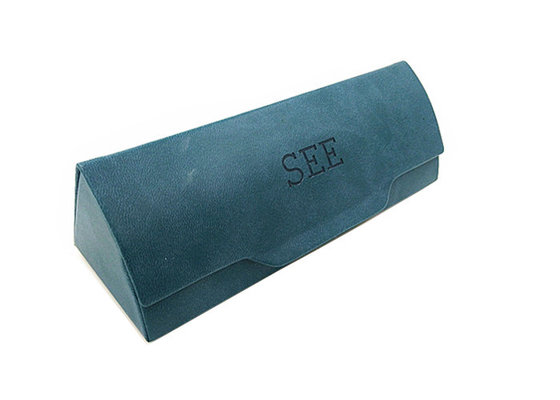China Special Design Blue Pu Reading Glass Cases With Logo - See Printing On It supplier