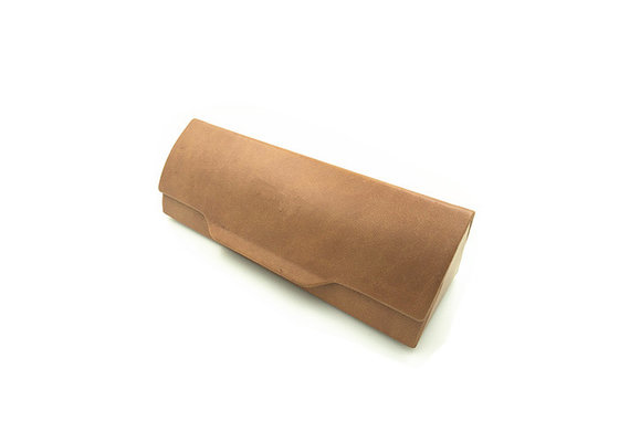 China Brown Optical Frame Glasses Case / Leather Eyewear Case For Men supplier