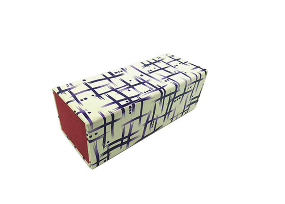 China White With Purple Pu Leather Custom Sunglass Case With Printed Logo supplier