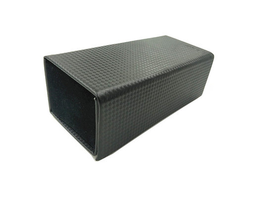 China Large Space Black Folding Eyeglasses Case PU Leather Available Eyewear Box supplier